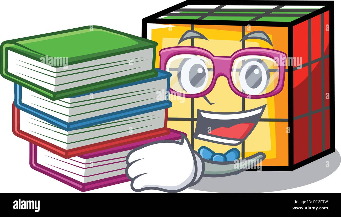 Student with book rubik cube mascot cartoon Stock Vector Image & Art ...