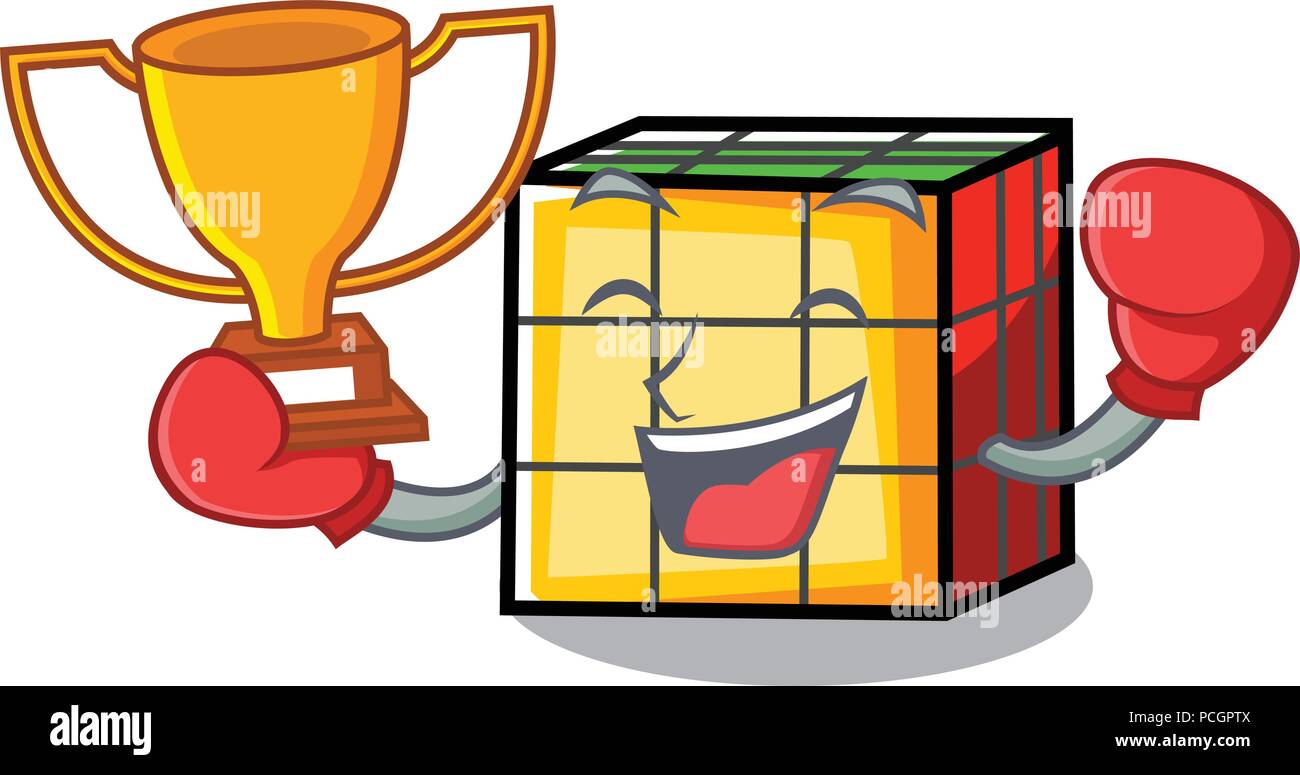 Boxing winner rubik cube mascot cartoon Stock Vector Image & Art - Alamy
