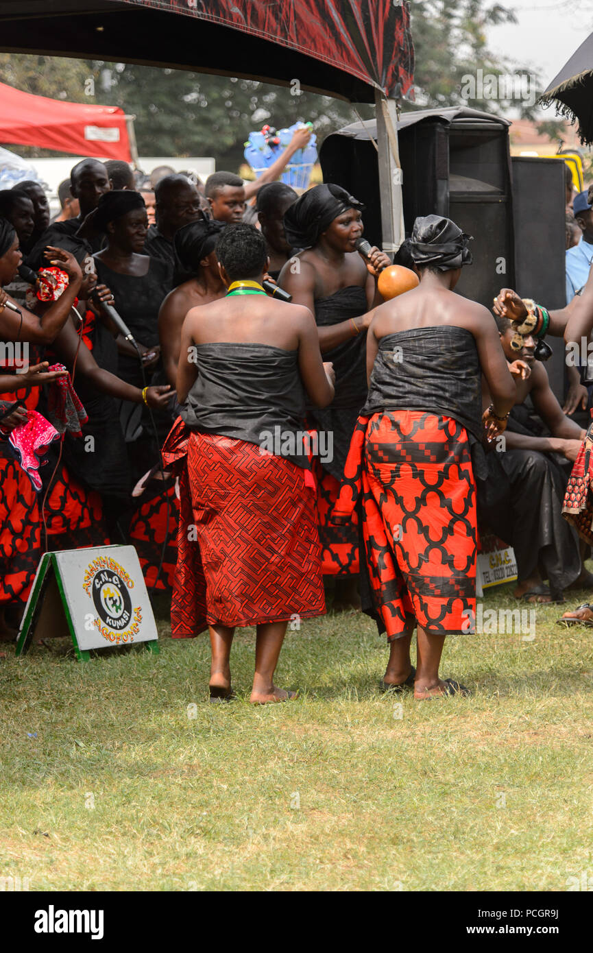KUMASI, GHANA - JAN 16, 2017: Unidentified Ghanaian woman dances at the ...