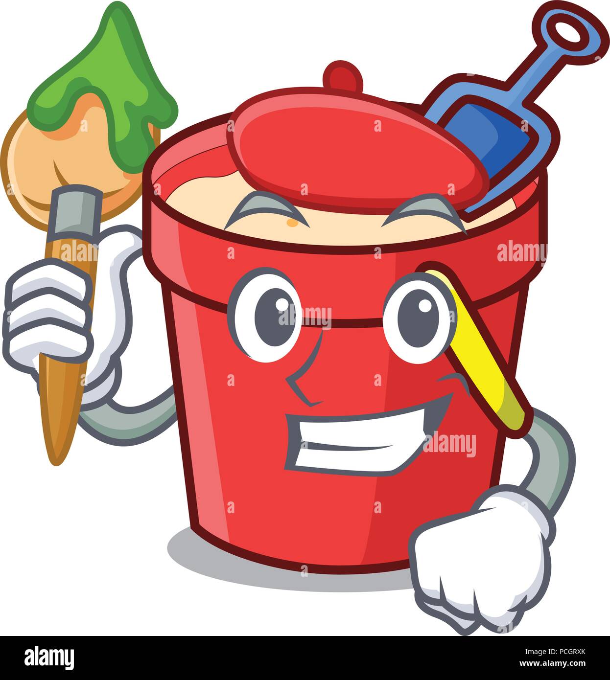 Artist sand bucket character cartoon Stock Vector Image & Art - Alamy