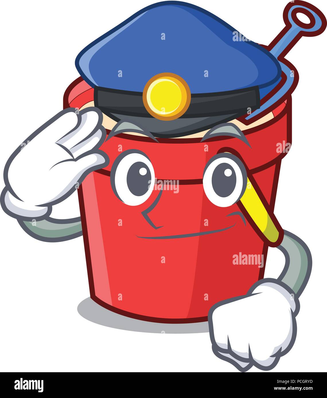 Police sand bucket character cartoon Stock Vector Image & Art - Alamy