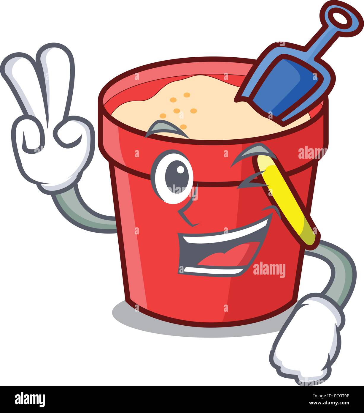 Two finger sand bucket character cartoon Stock Vector Image & Art - Alamy