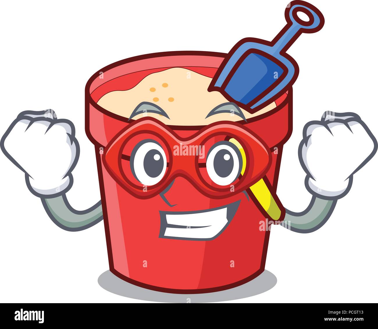 Super hero sand bucket character cartoon Stock Vector Image & Art - Alamy