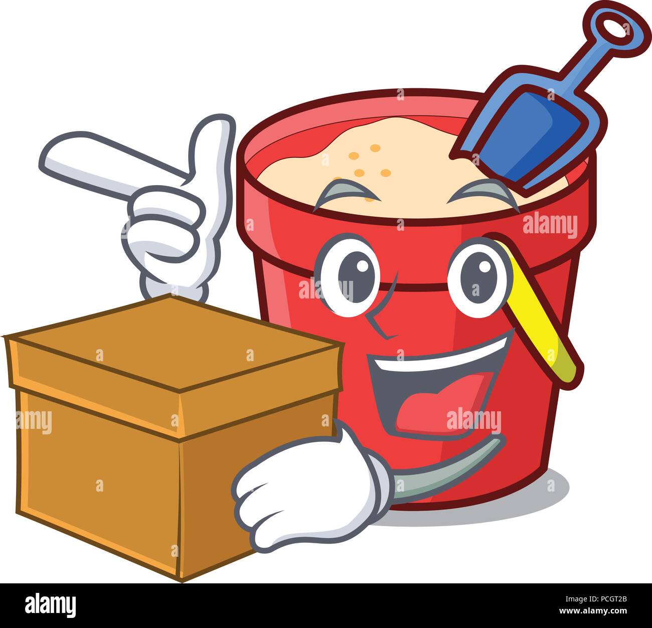 With box sand bucket character cartoon Stock Vector Image & Art - Alamy