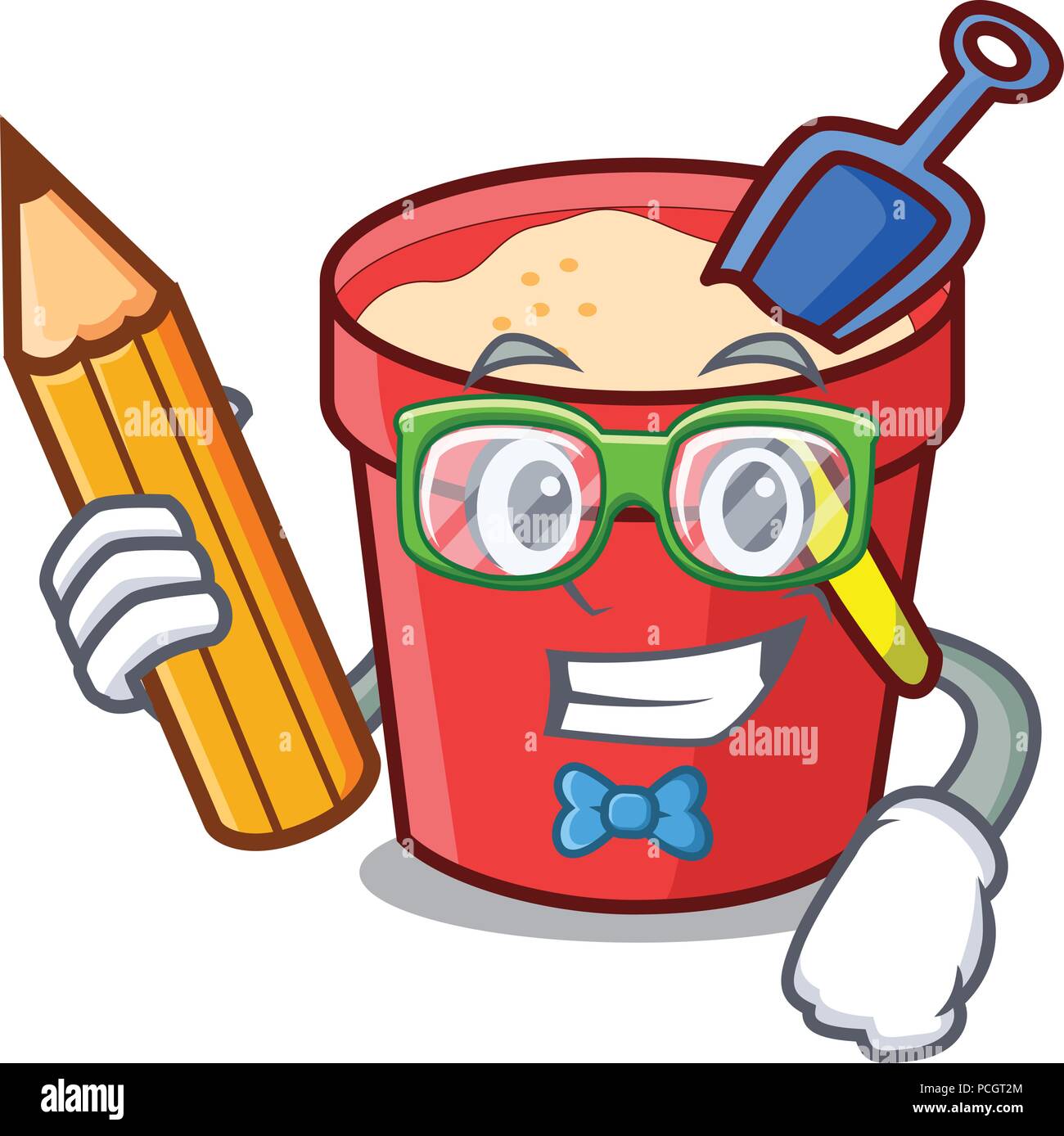 Student sand bucket character cartoon Stock Vector Image & Art - Alamy