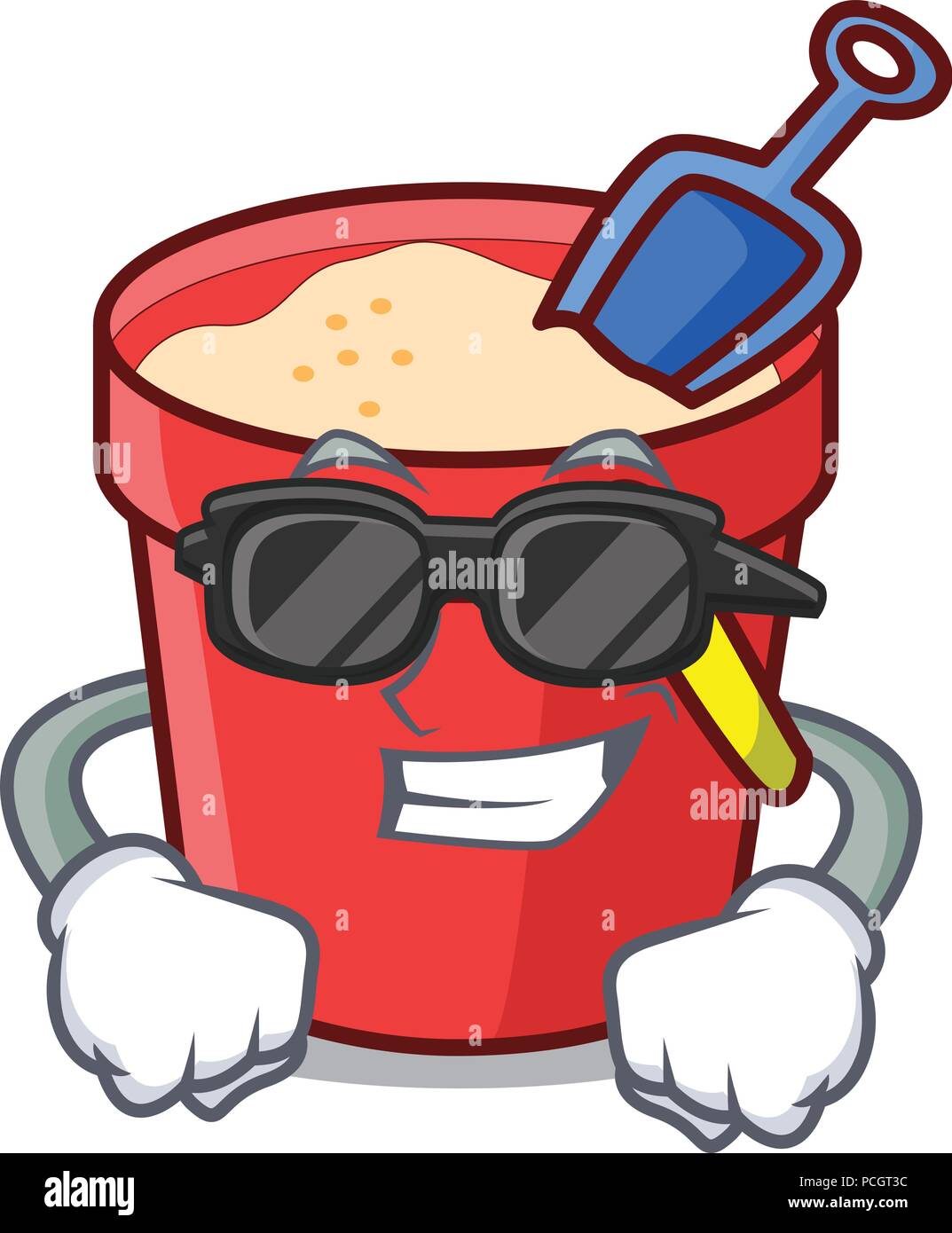 Super cool sand bucket character cartoon Stock Vector Image & Art - Alamy