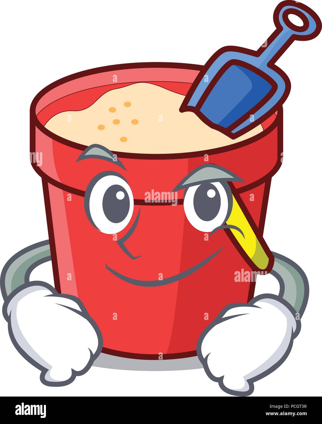 Smirking sand bucket character cartoon Stock Vector Image & Art - Alamy