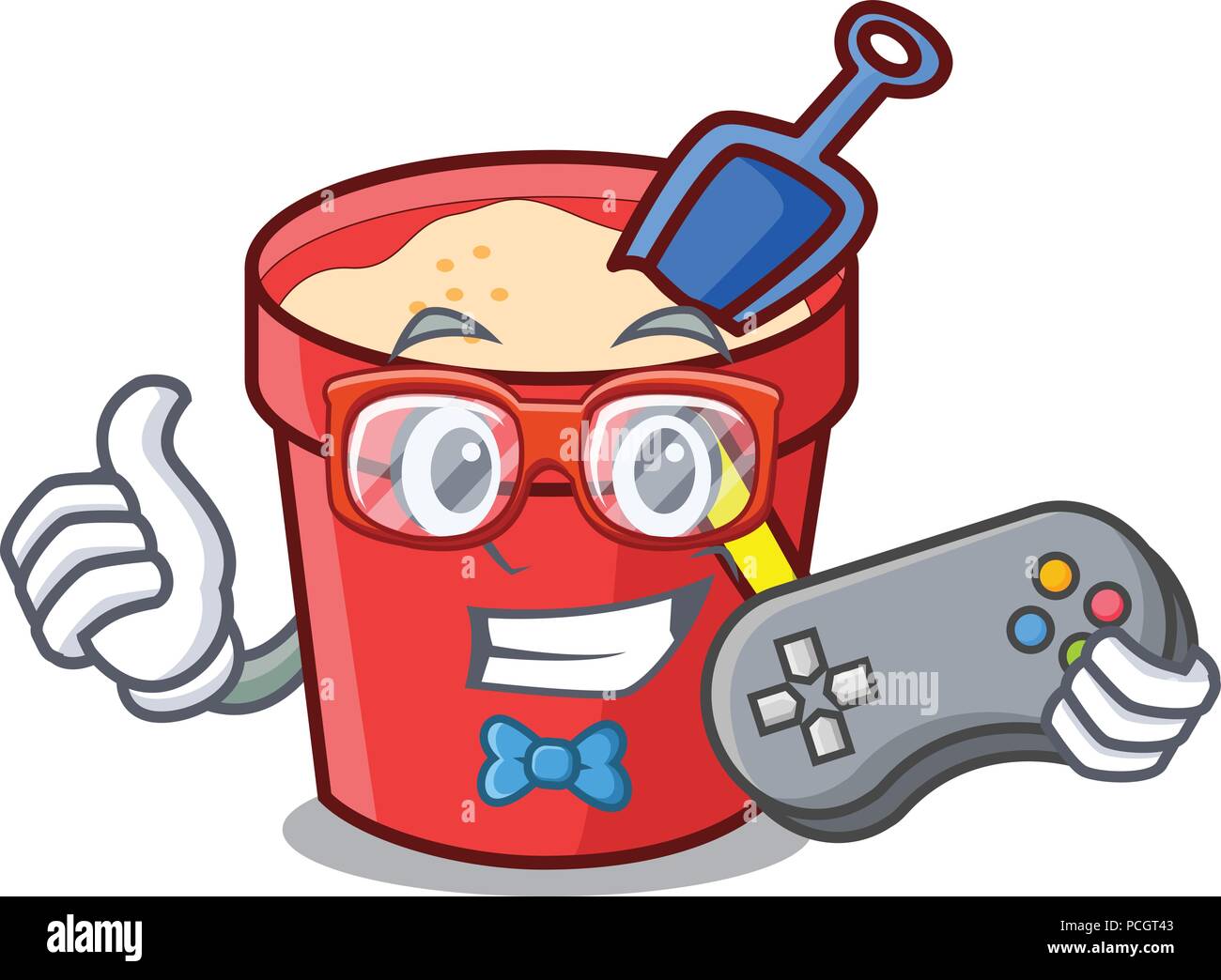 Gamer sand bucket mascot cartoon Stock Vector Image & Art - Alamy