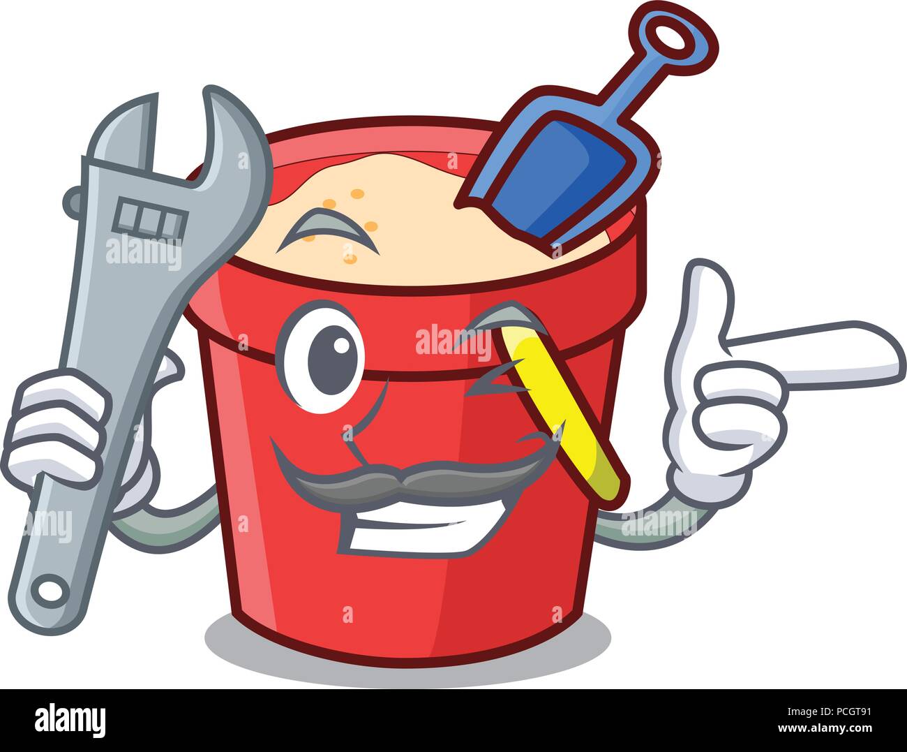 Mechanic sand bucket mascot cartoon Stock Vector Image & Art - Alamy