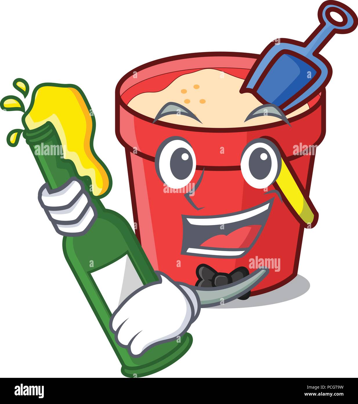 With beer sand bucket mascot cartoon Stock Vector Image & Art - Alamy