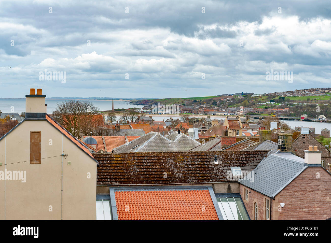 View of cityscape of Berwick-upon-Tweed, northernmost town in ...