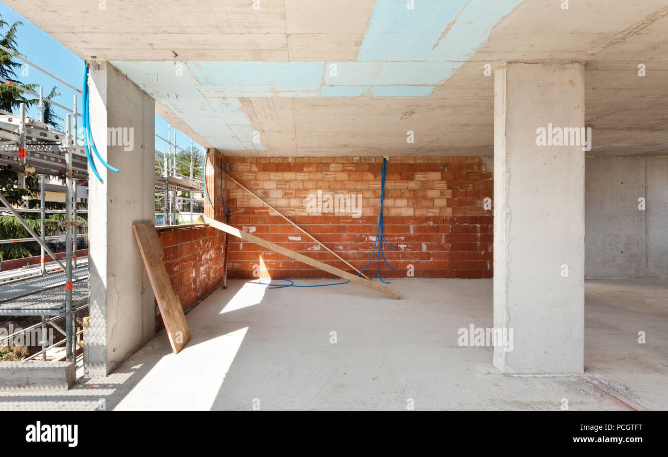 Building, construction site in progress to new house, cement floor Stock Photo - Alamy