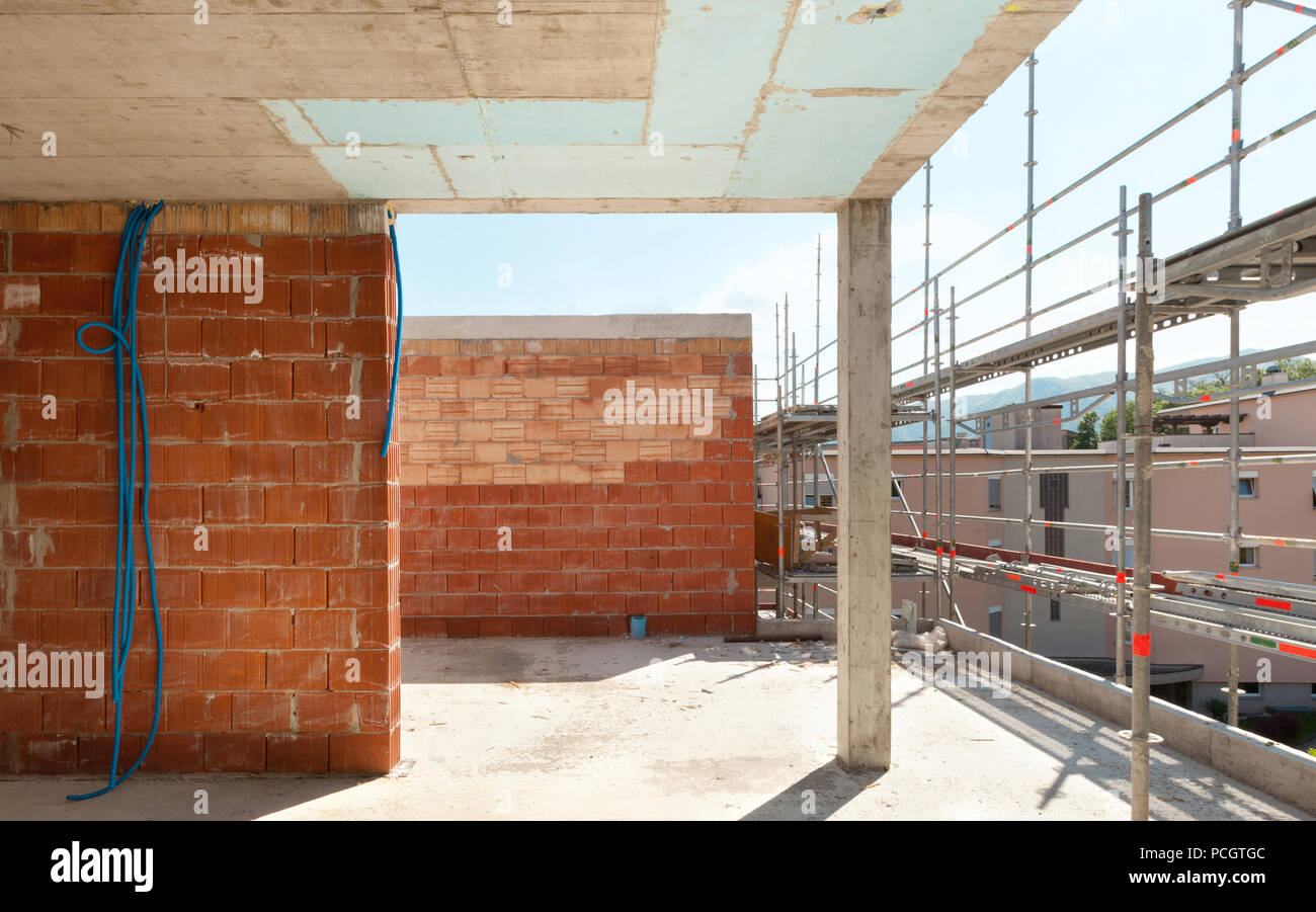 Building, construction site in progress to new house Stock Photo - Alamy