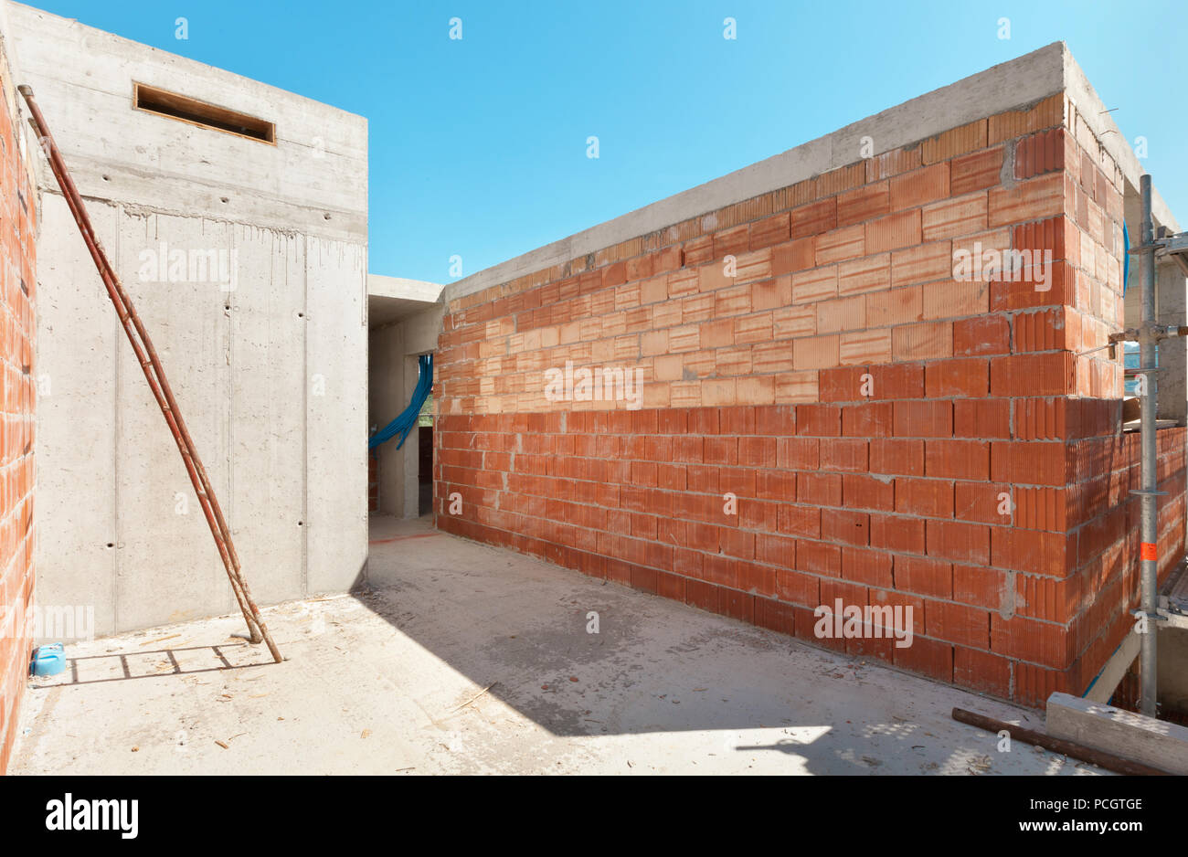 Building, construction site in progress to new house, outdoor Stock Photo - Alamy