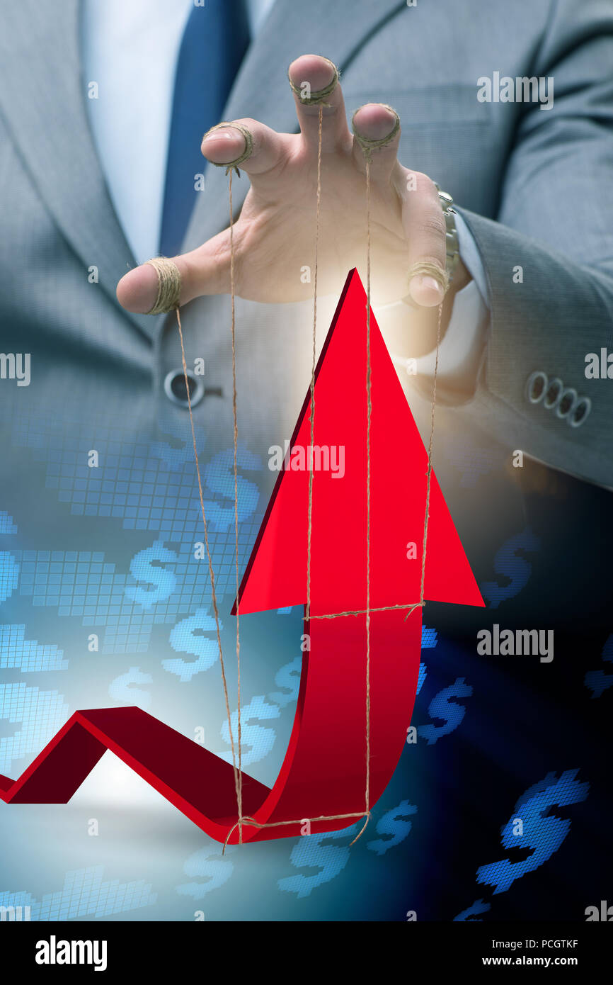 Hand supporting the growth chart line Stock Photo - Alamy