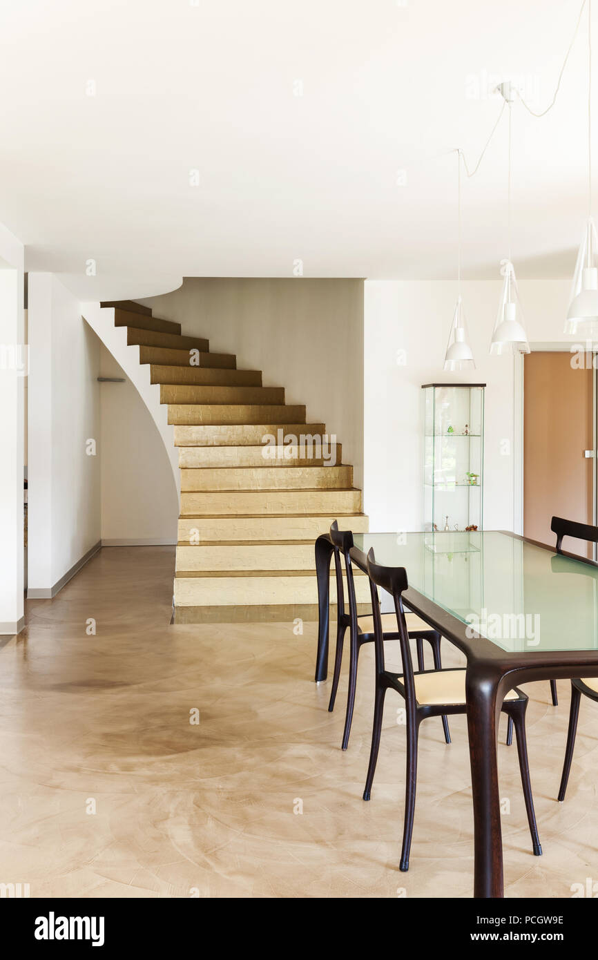 interior new house, dining table view Stock Photo - Alamy