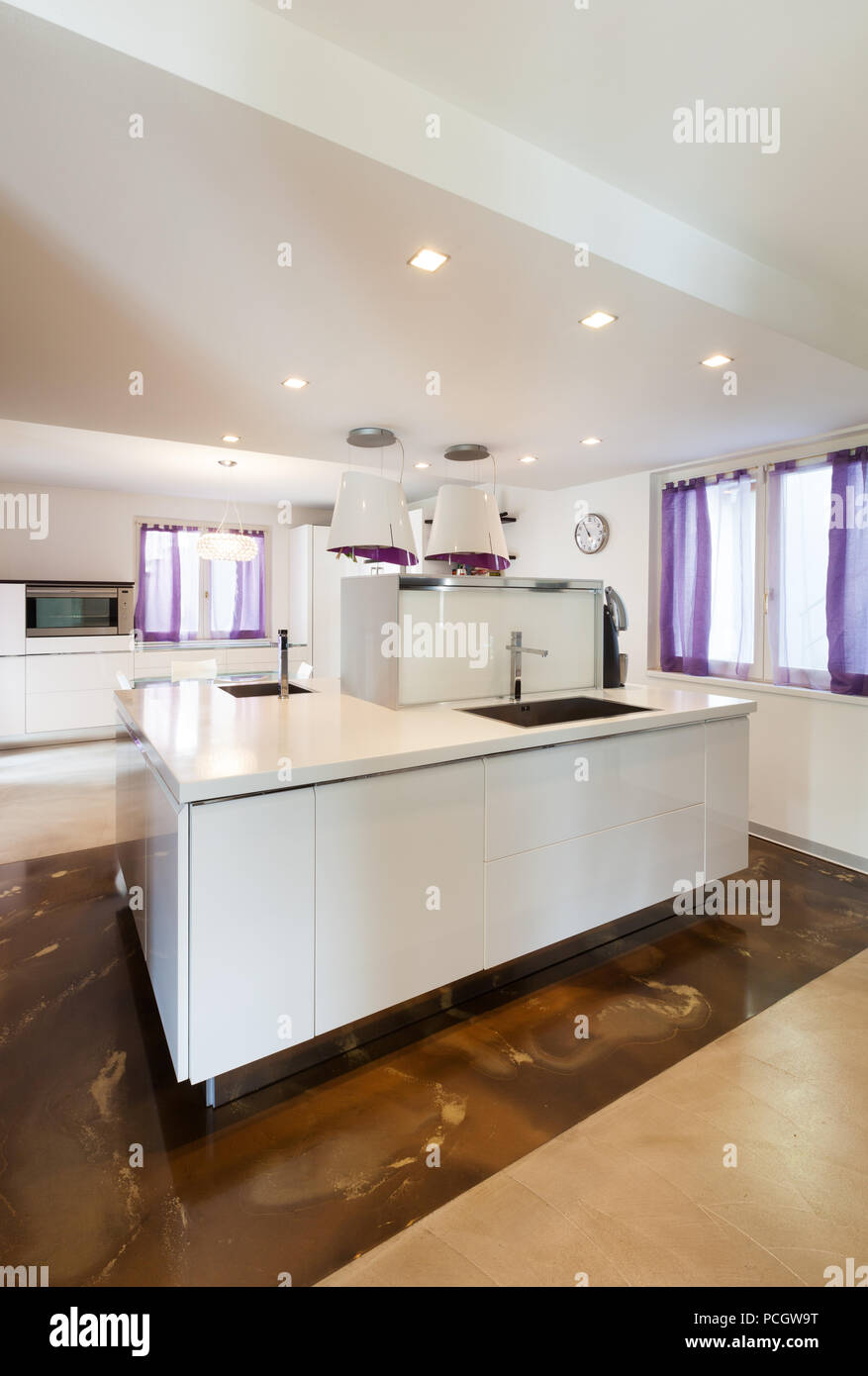 interior house, nice domestic kitchen, counter top view Stock Photo - Alamy