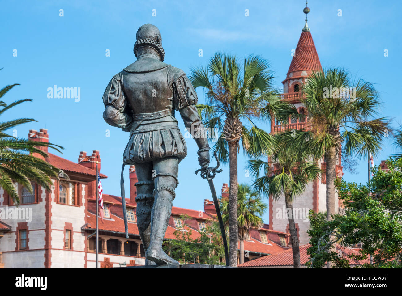 Statue of Don Pedro Menendez de Aviles (founder of St. Augustine and ...