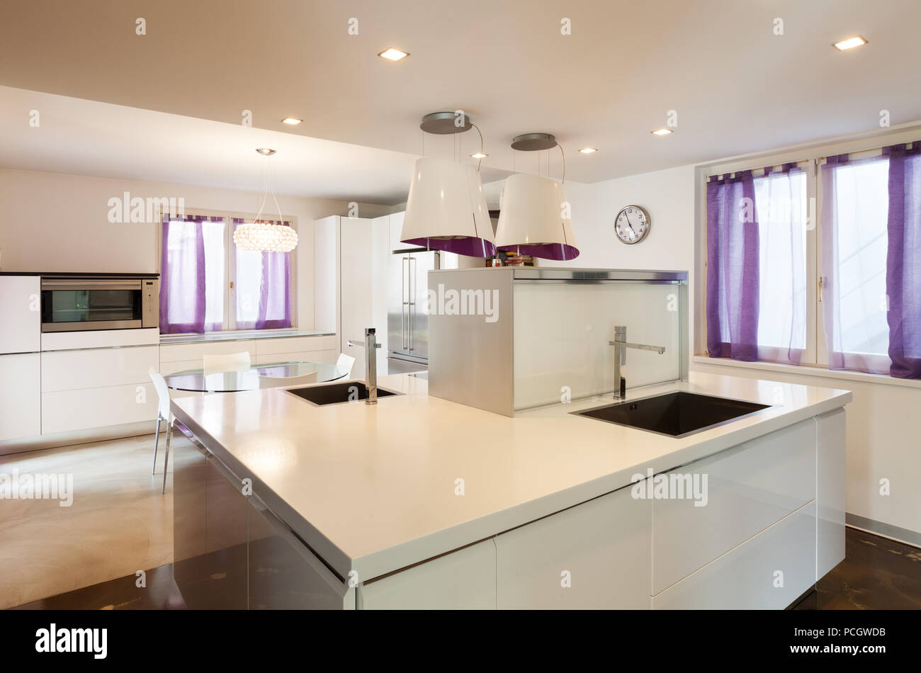 interior house, nice domestic kitchen, counter top view Stock Photo - Alamy