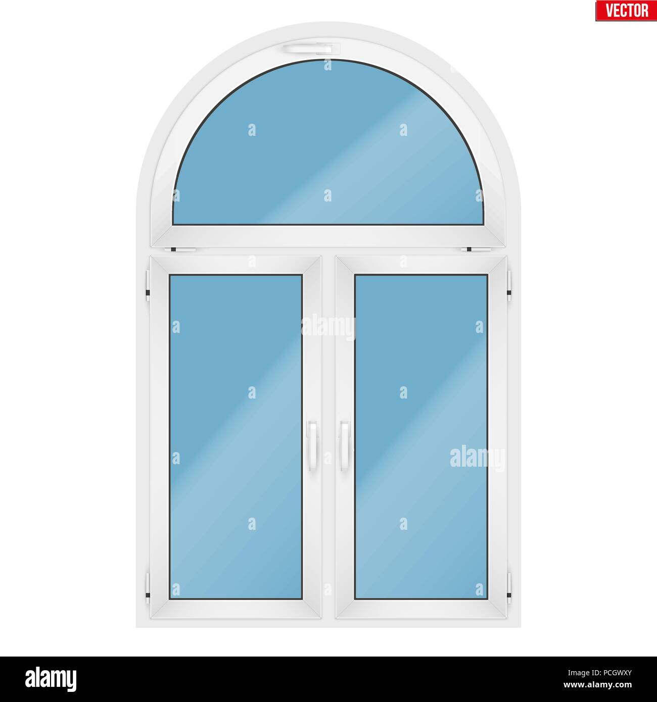 PVC window with arch Stock Vector Image & Art - Alamy