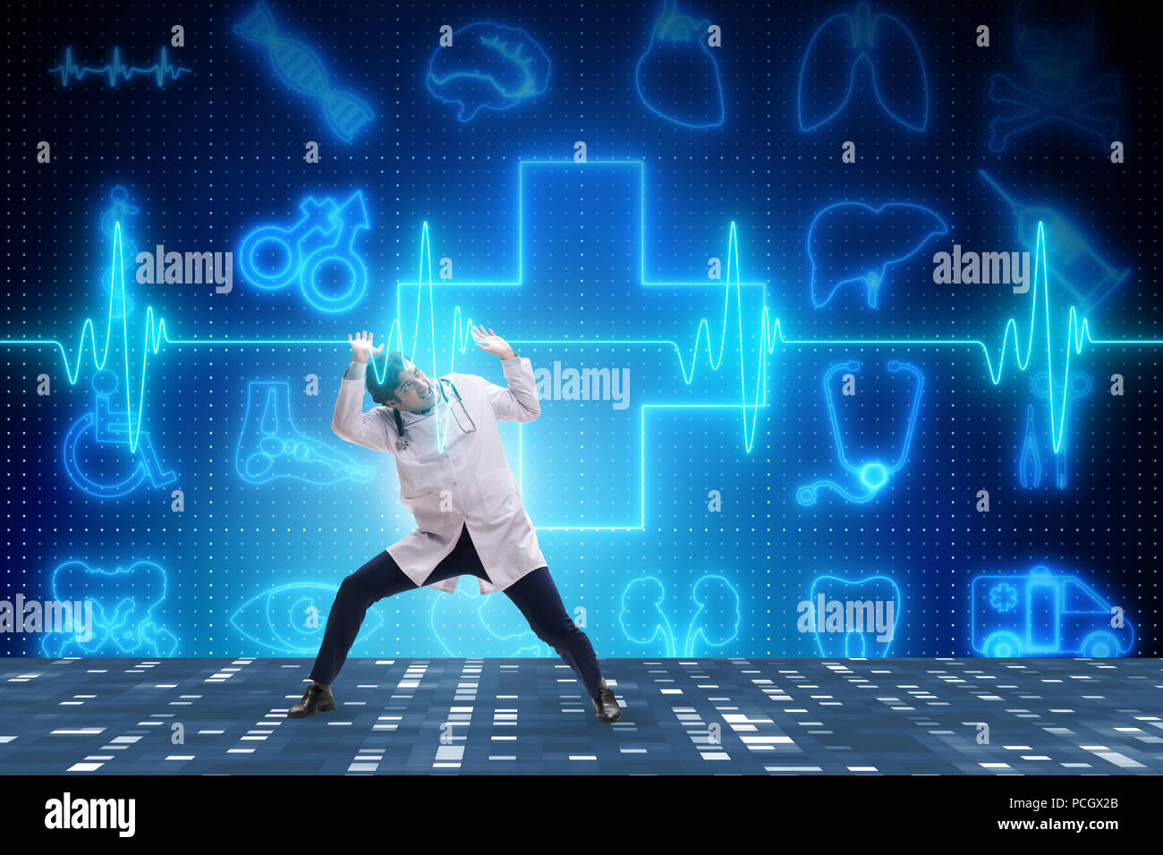 Doctor cardiologist supporting cardiogram heart line Stock Photo - Alamy