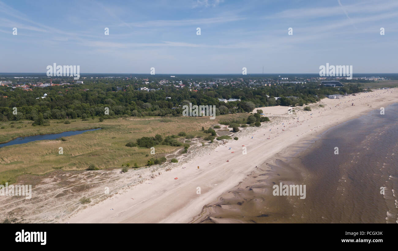 Parnu Estonia Baltic Sea Seaside Aerial drone top view Stock Photo - Alamy