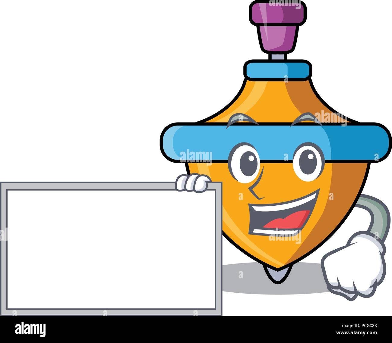 With board spinning top character cartoon Stock Vector Image & Art - Alamy
