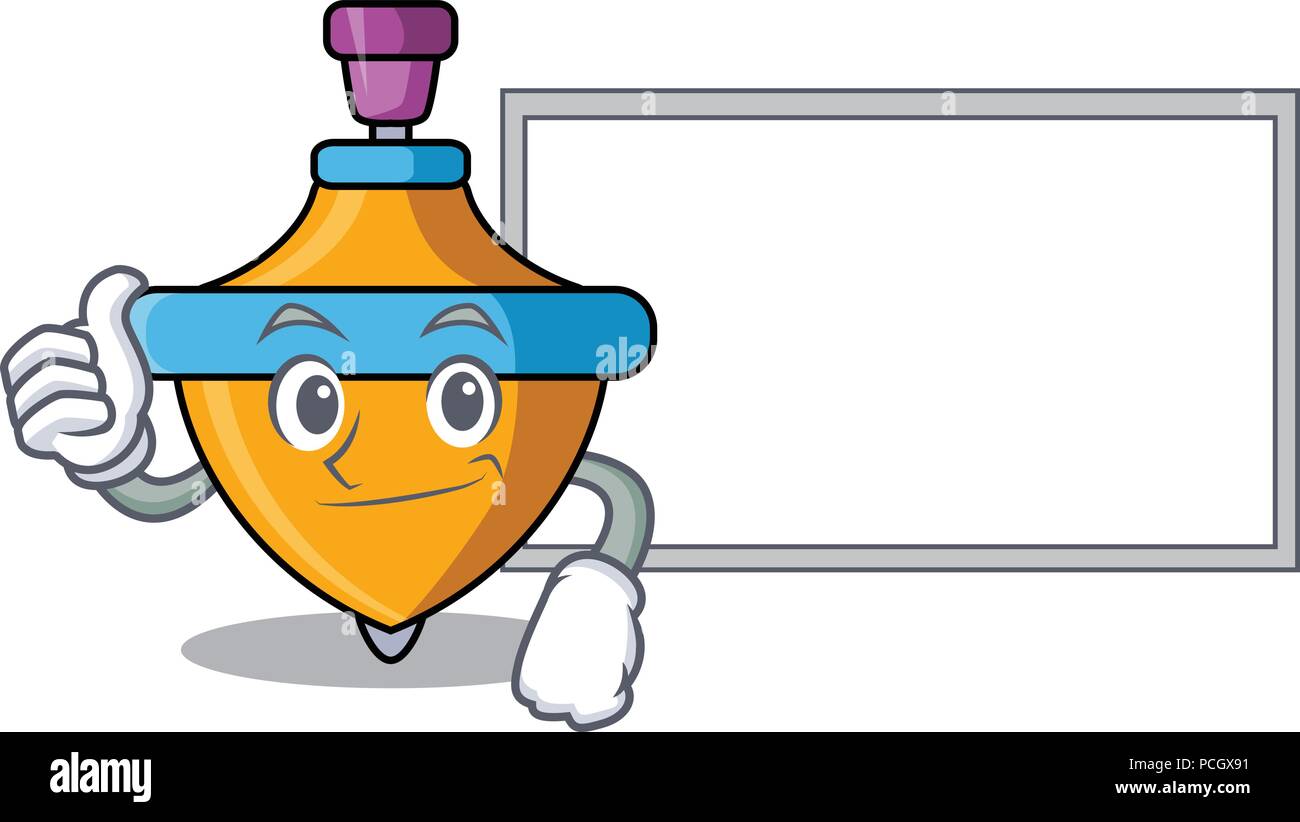 Thumbs up with board spinning top character cartoon Stock Vector Image ...