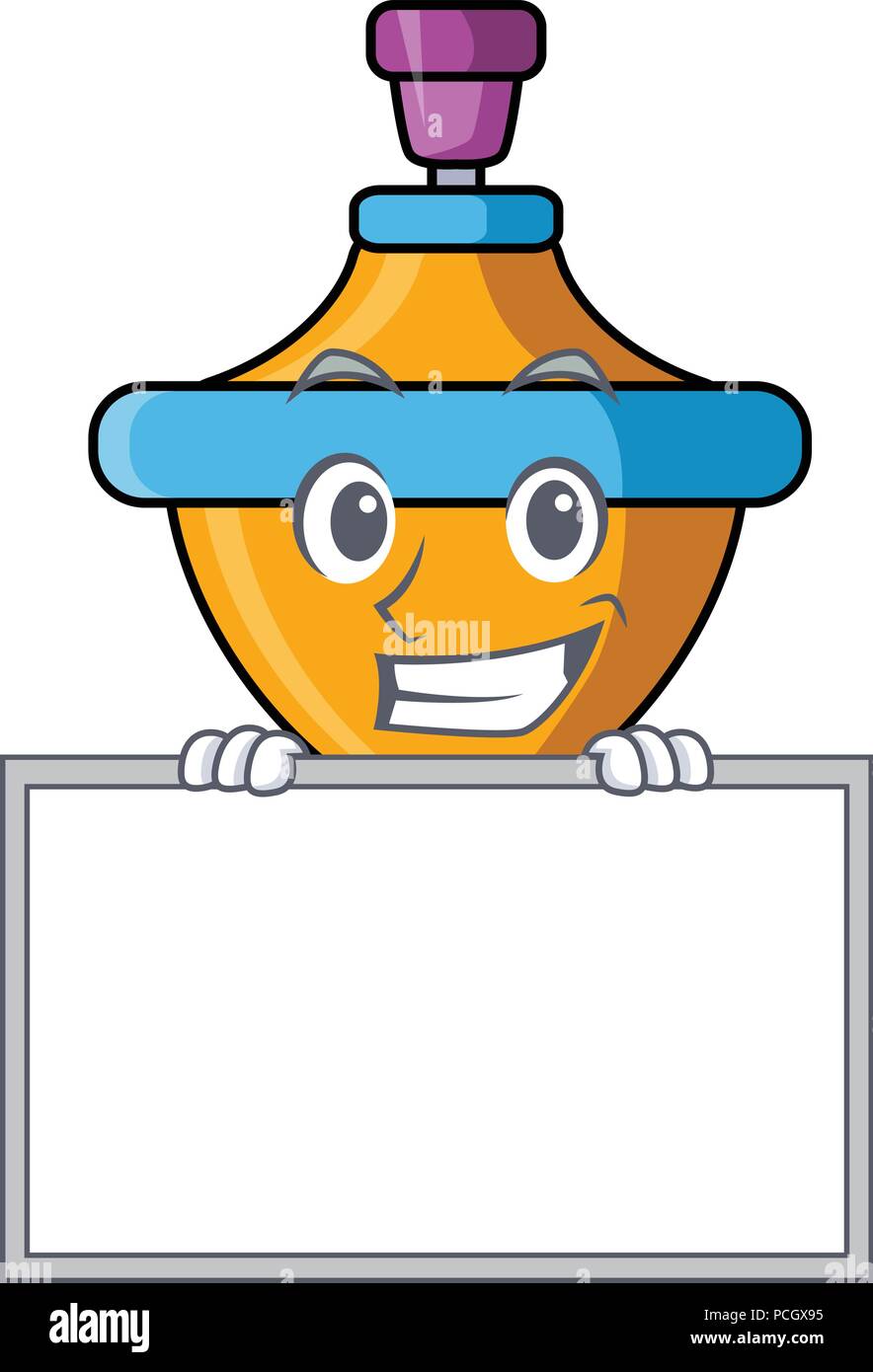 Grinning with board spinning top character cartoon Stock Vector Image ...
