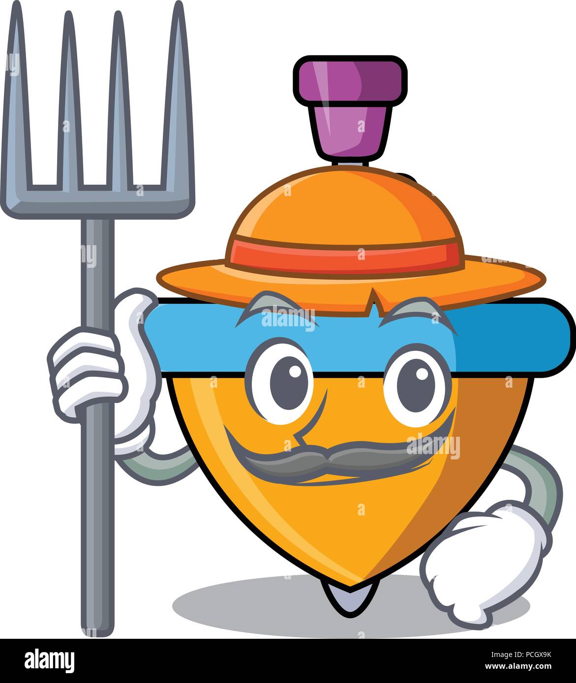 Farmer spinning top character cartoon Stock Vector Image & Art - Alamy