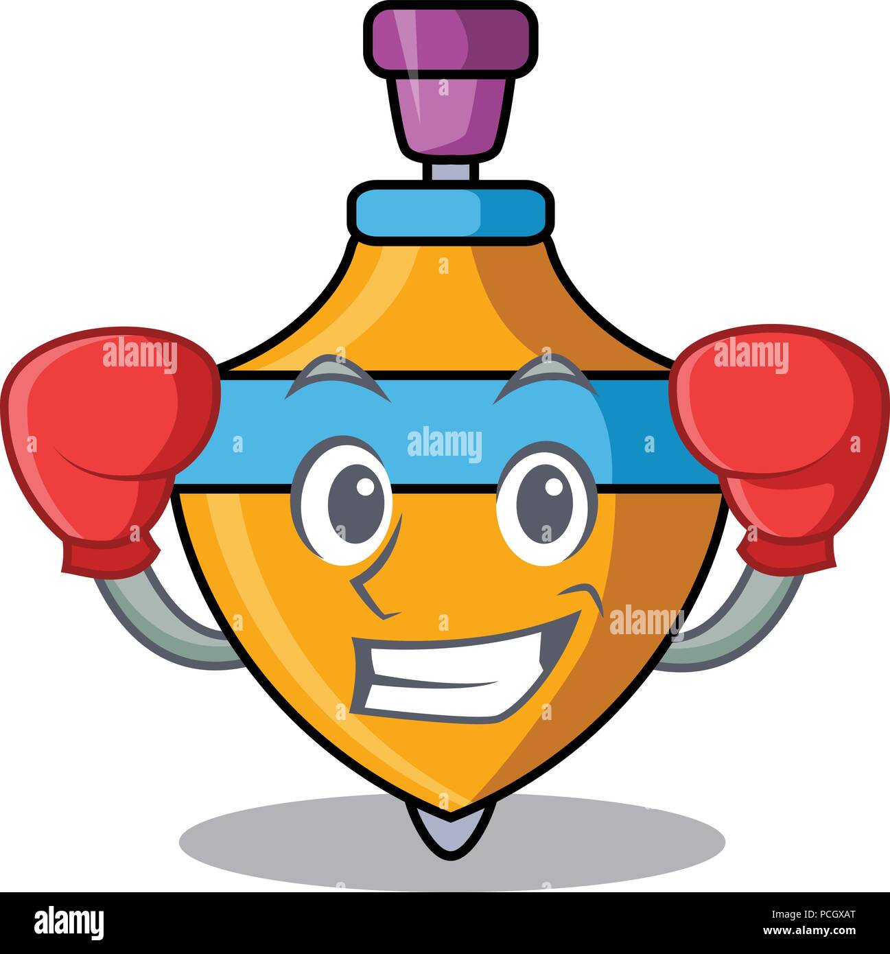 Boxing spinning top character cartoon Stock Vector Image & Art - Alamy