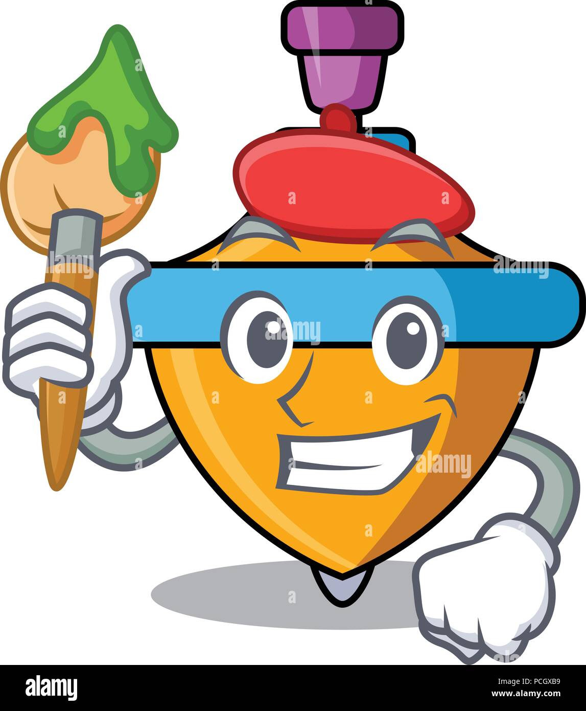 Artist spinning top character cartoon Stock Vector Image & Art - Alamy