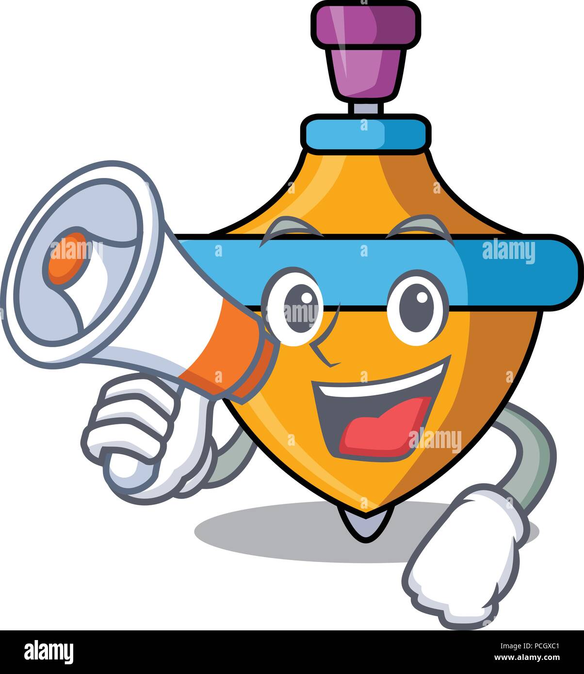 With megaphone spinning top character cartoon Stock Vector Image & Art ...
