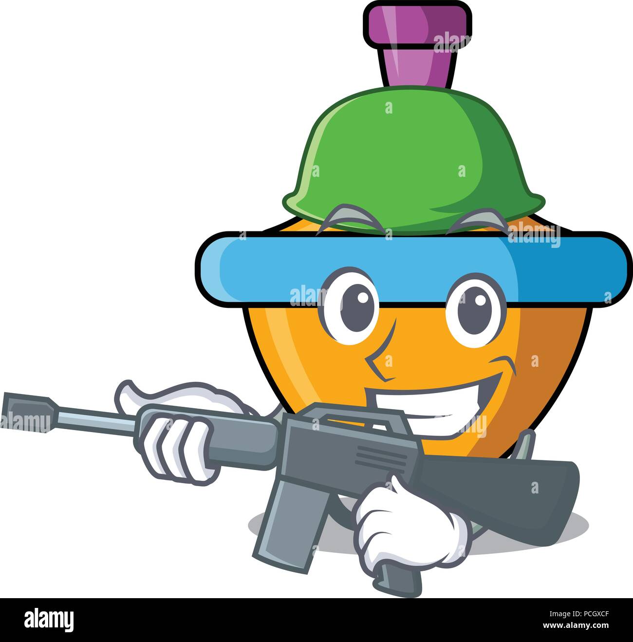 Army spinning top character cartoon Stock Vector Image & Art - Alamy