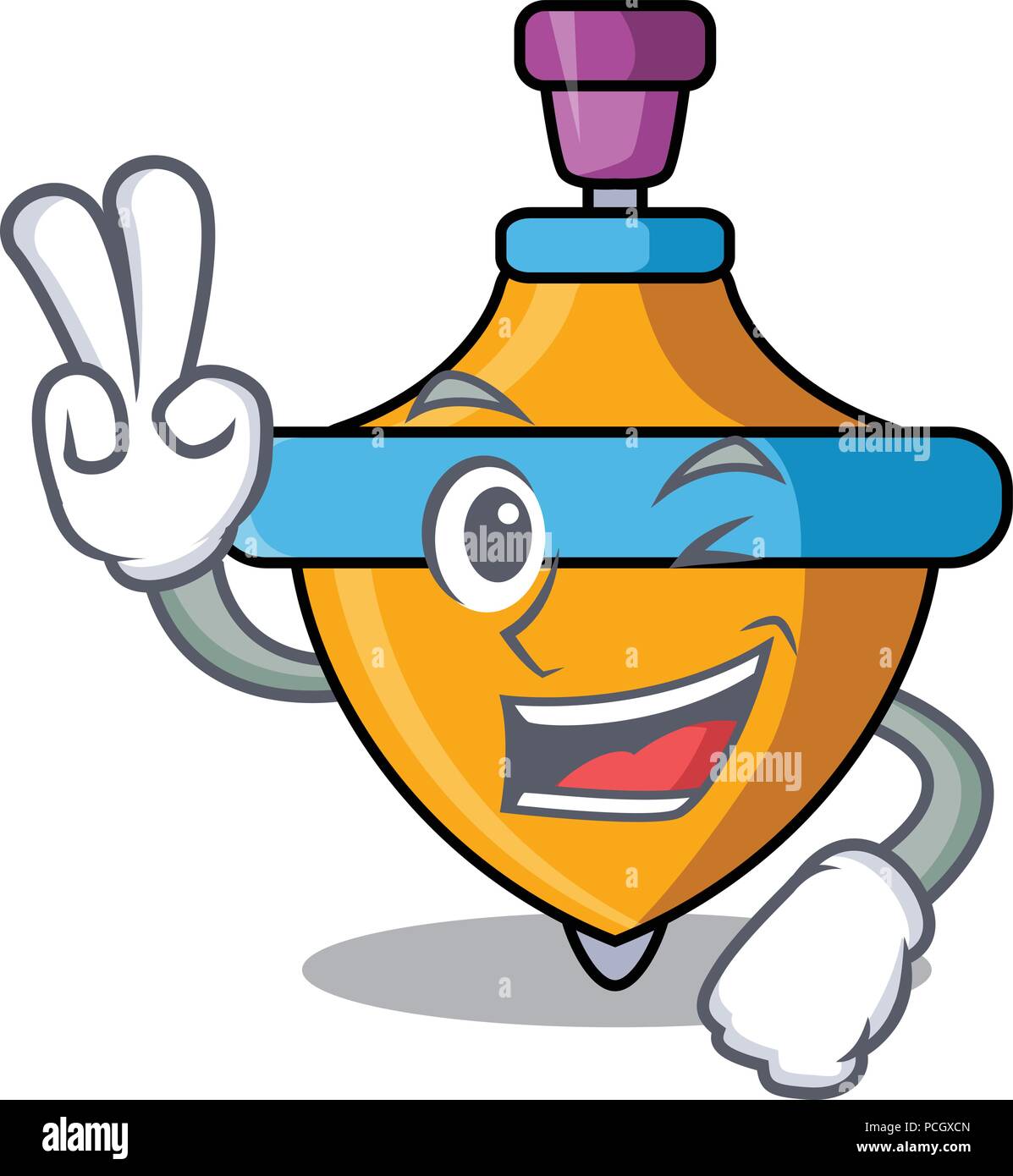 Two finger spinning top character cartoon Stock Vector Image & Art - Alamy