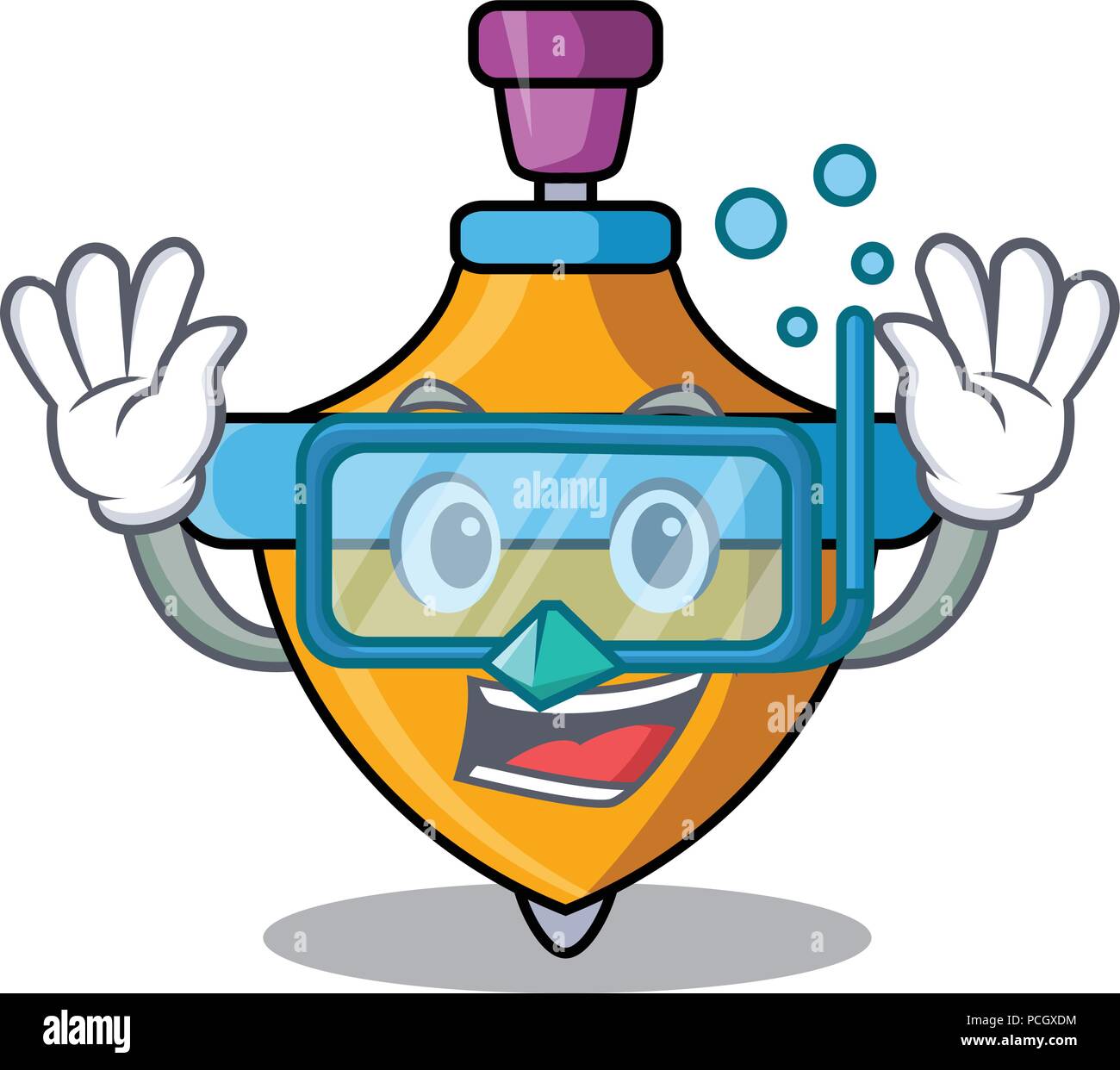 Diving spinning top character cartoon Stock Vector Image & Art - Alamy