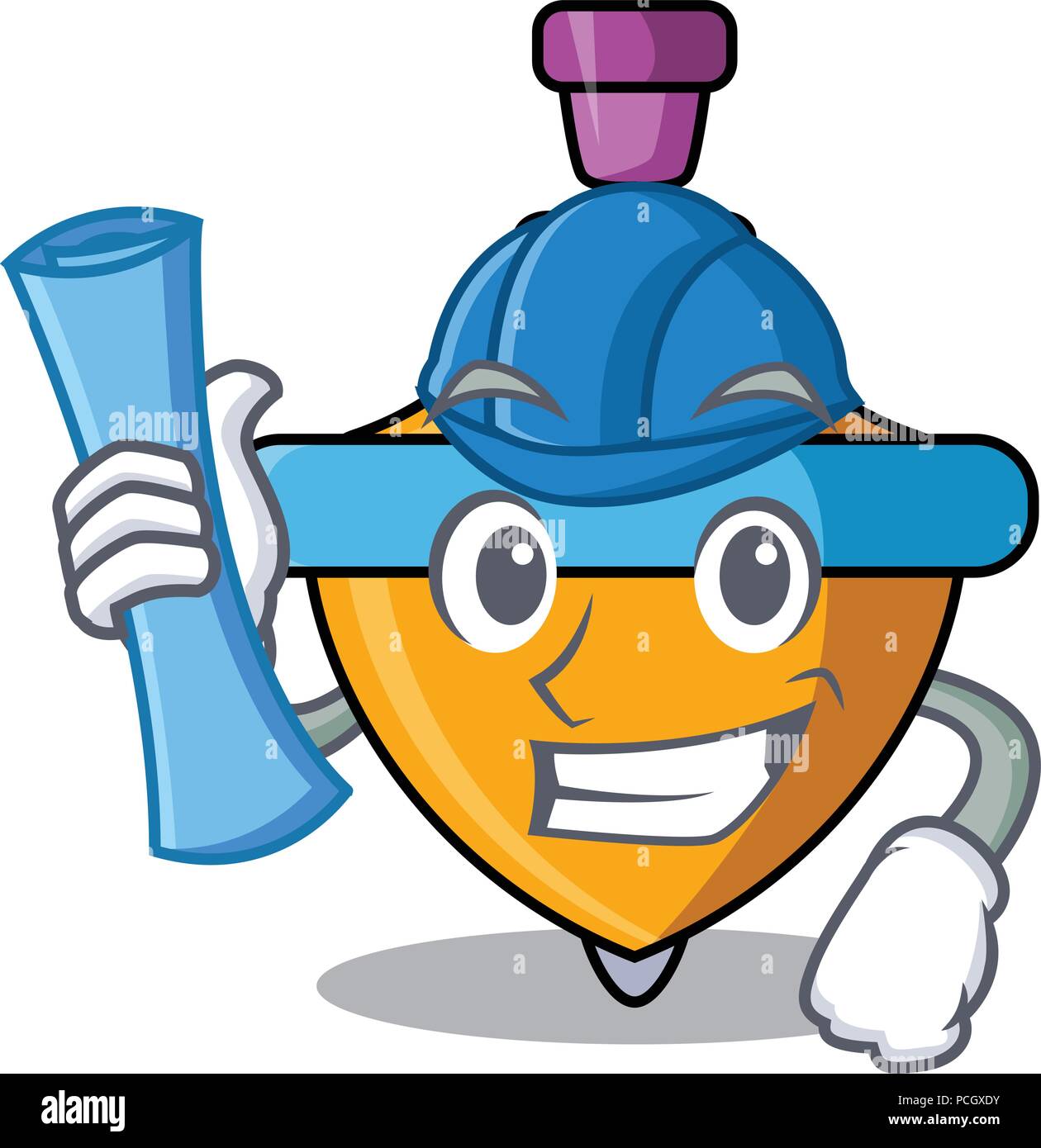 Architect spinning top character cartoon Stock Vector Image & Art - Alamy