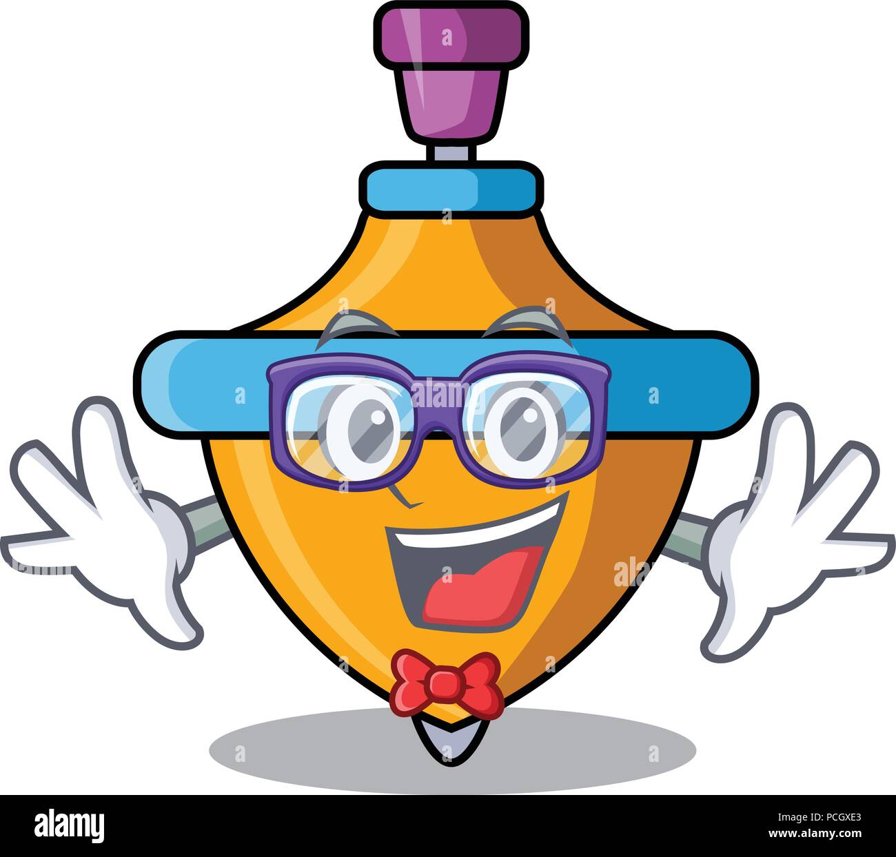 Geek spinning top character cartoon Stock Vector Image & Art - Alamy