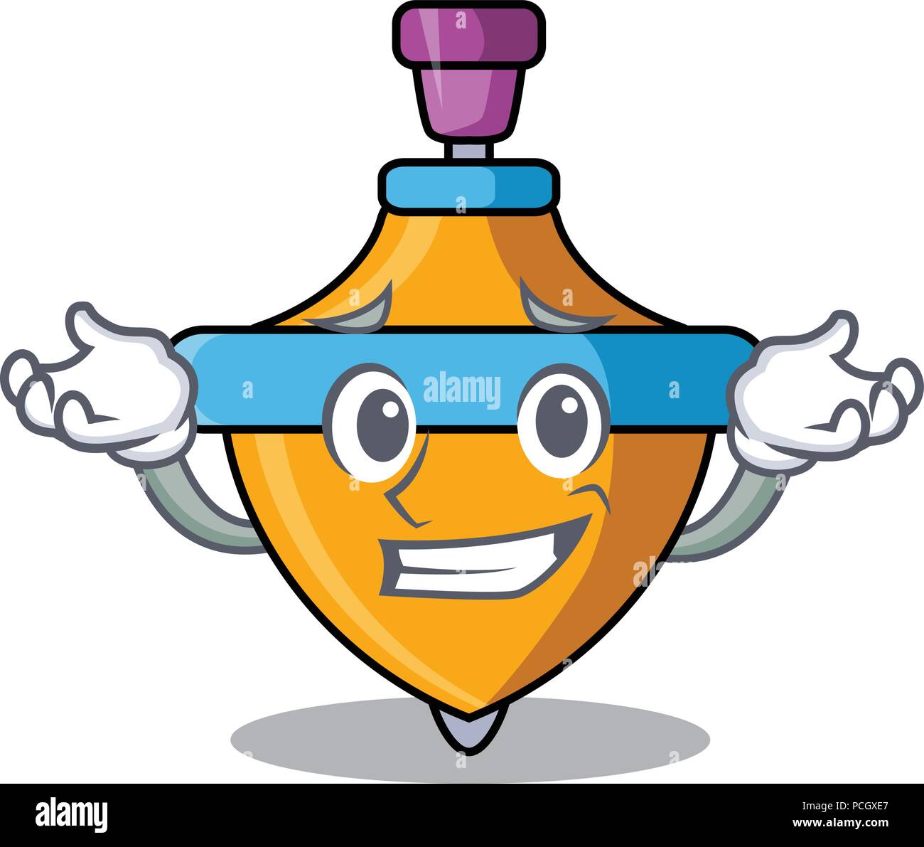 Grinning spinning top character cartoon Stock Vector Image & Art - Alamy
