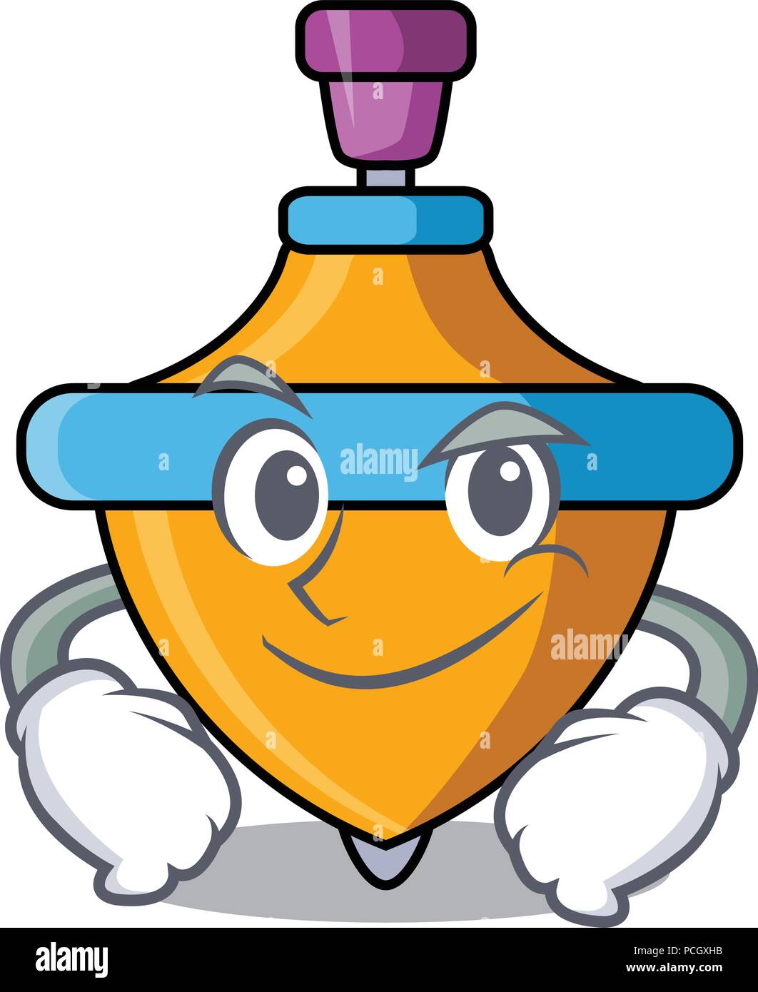 Smirking spinning top character cartoon Stock Vector Image & Art - Alamy