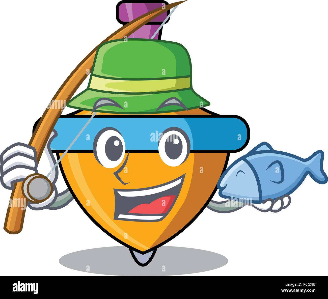 Fishing spinning top mascot cartoon Stock Vector Image & Art - Alamy
