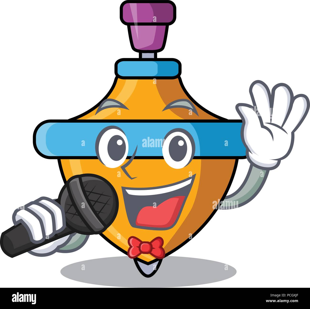 Singing spinning top mascot cartoon Stock Vector Image & Art - Alamy
