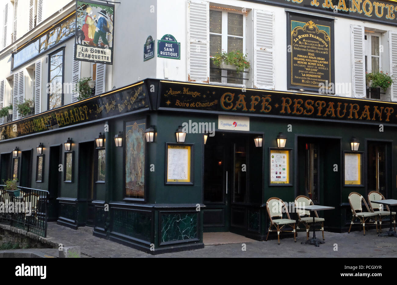 Cabaret restaurant La Bonne Franquette. Corner rue des Saules and rue ...