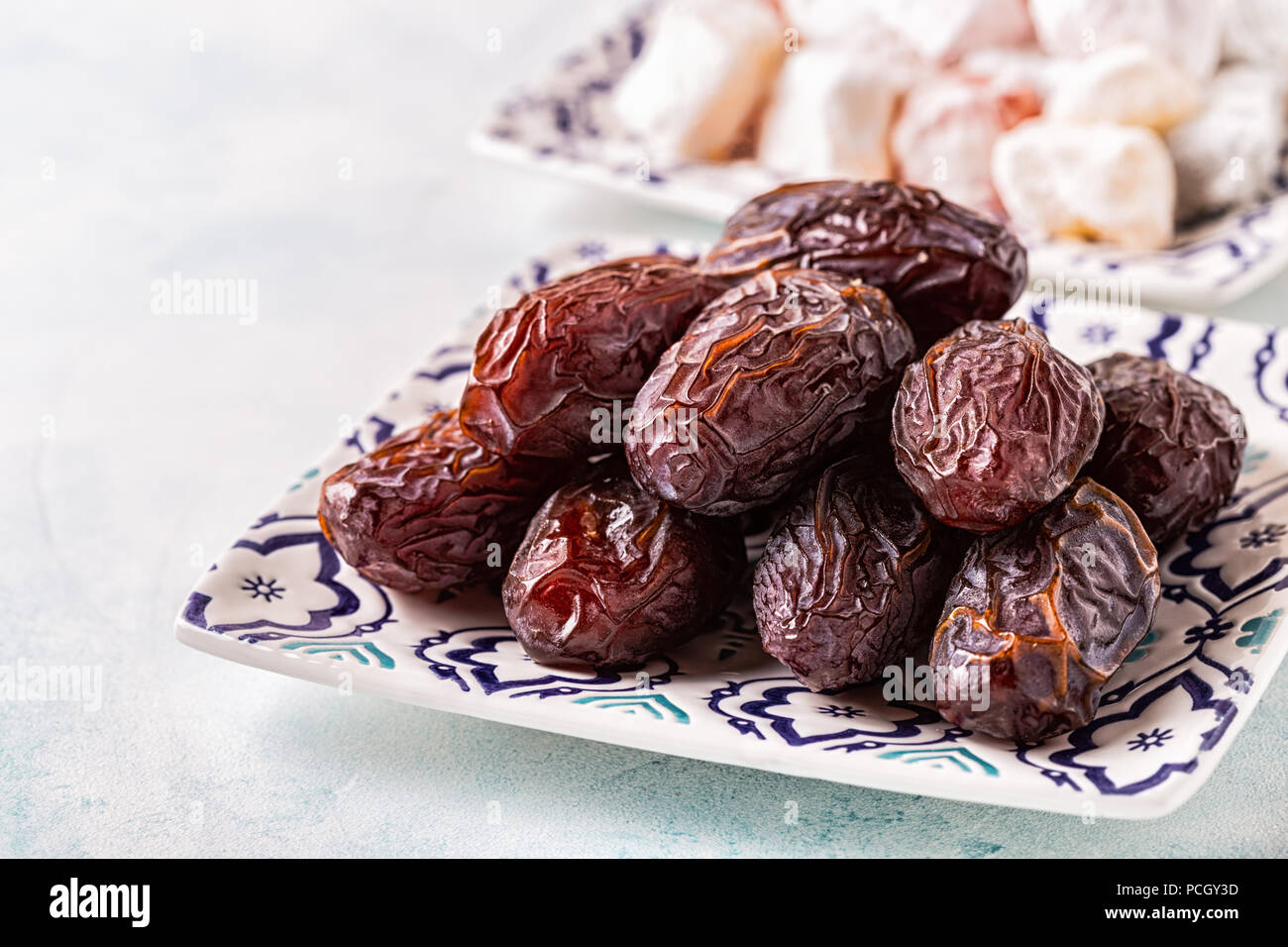 Fresh Medjool Dates. Ramadan kareem. Copy space Stock Photo - Alamy
