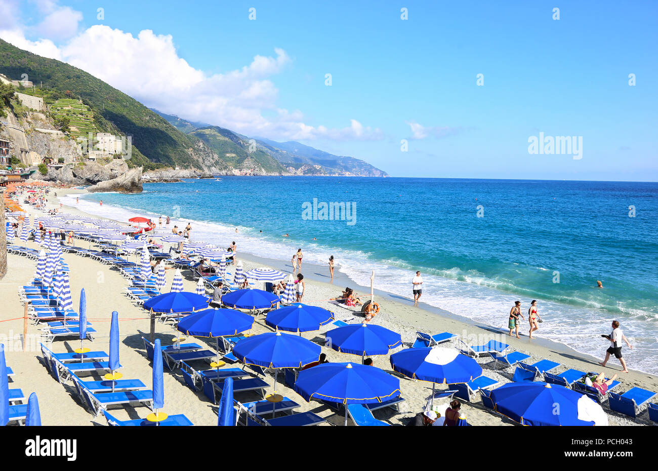 landscape of Spiaggia di Fegina beach at Monterosso village Cinque ...
