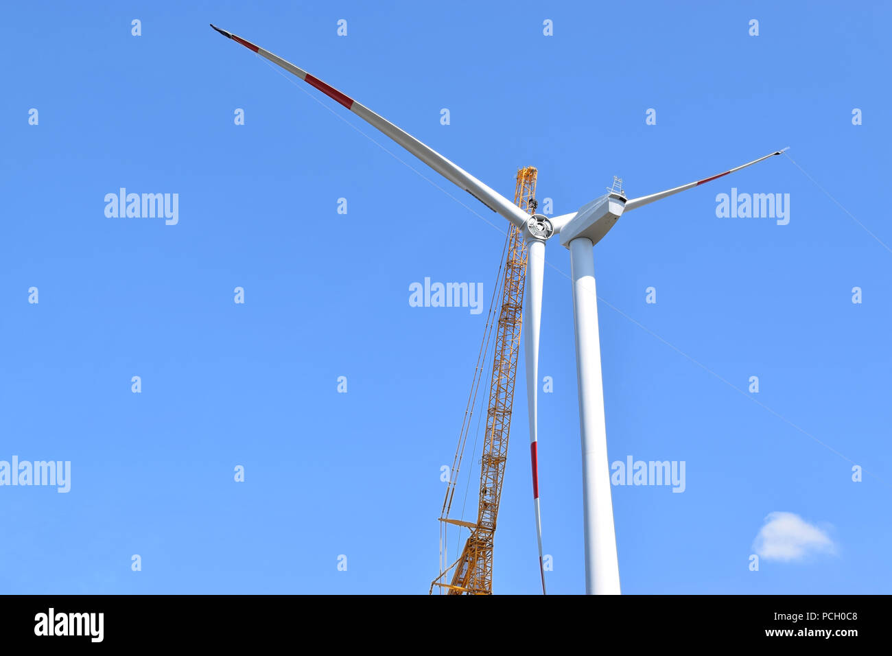 Construction of wind farm in Alibunar, Serbia Stock Photo - Alamy