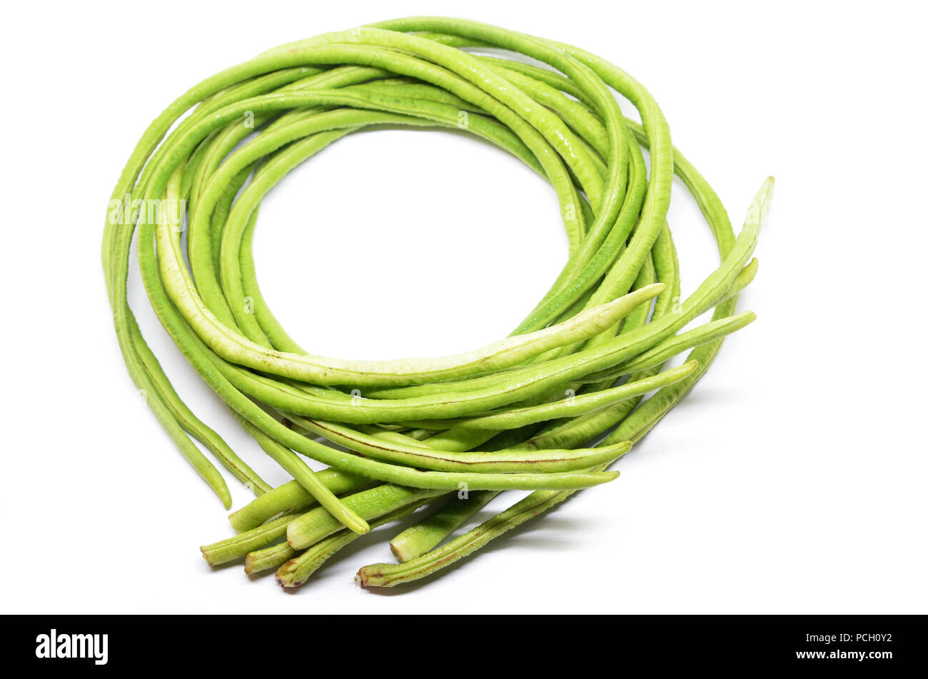 Bunch of fresh long bean isolated on white background Stock Photo - Alamy