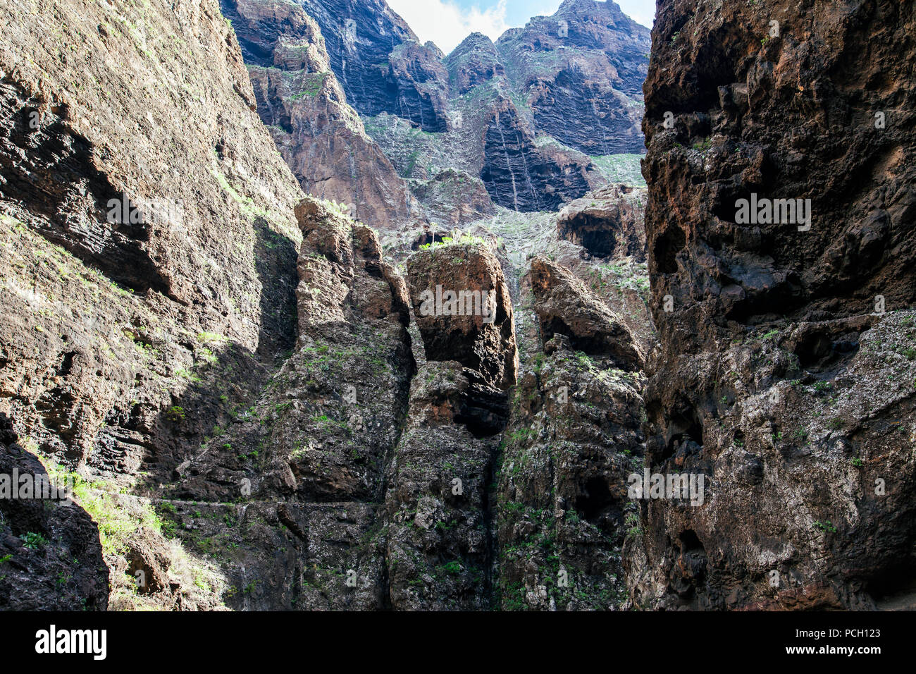 Scenic mountains landscape of Masca Gorge, Tenerife, Canary Islands ...