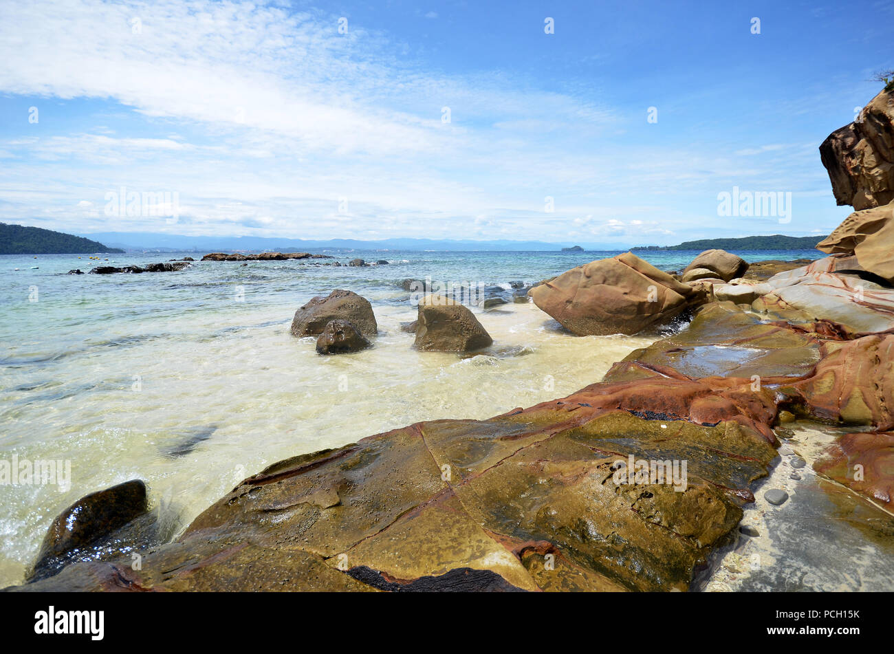 Beautiful sea view at Sapi island in Sabah Stock Photo - Alamy