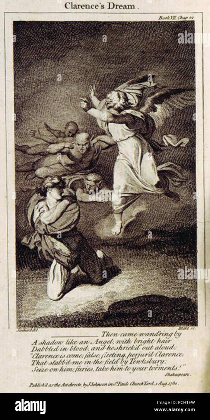 132 Clarences Dream 1780 Engraving by Blake after Thomas Stothard ...